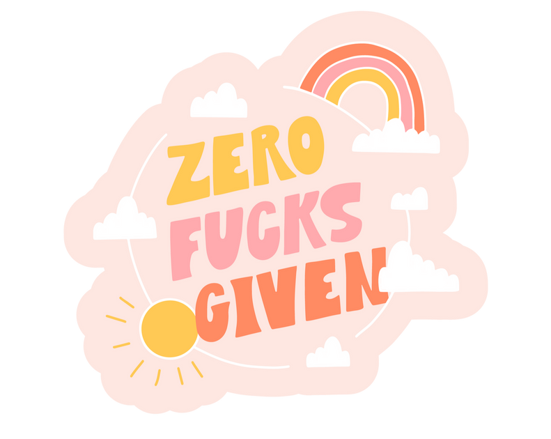 "Zero F**** Given" Vinyl Sticker – OliveUs